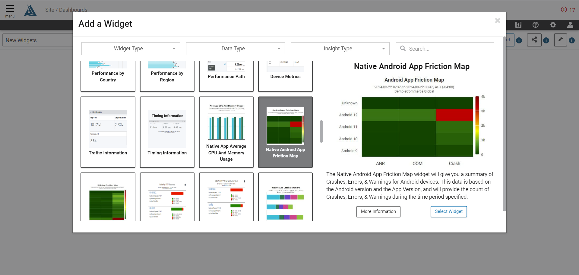 Android App Friction Map Widget – Aternity UJI